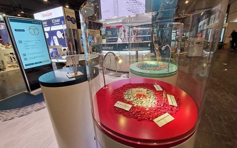 Individual booth for optimed at the LINC2023 in Leipzig